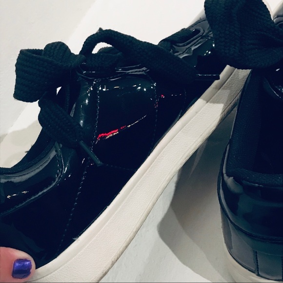 rubi | Shoes | Retro 9s Vibes Black Patent Leather Sneakers Sz 7 | Poshmark
